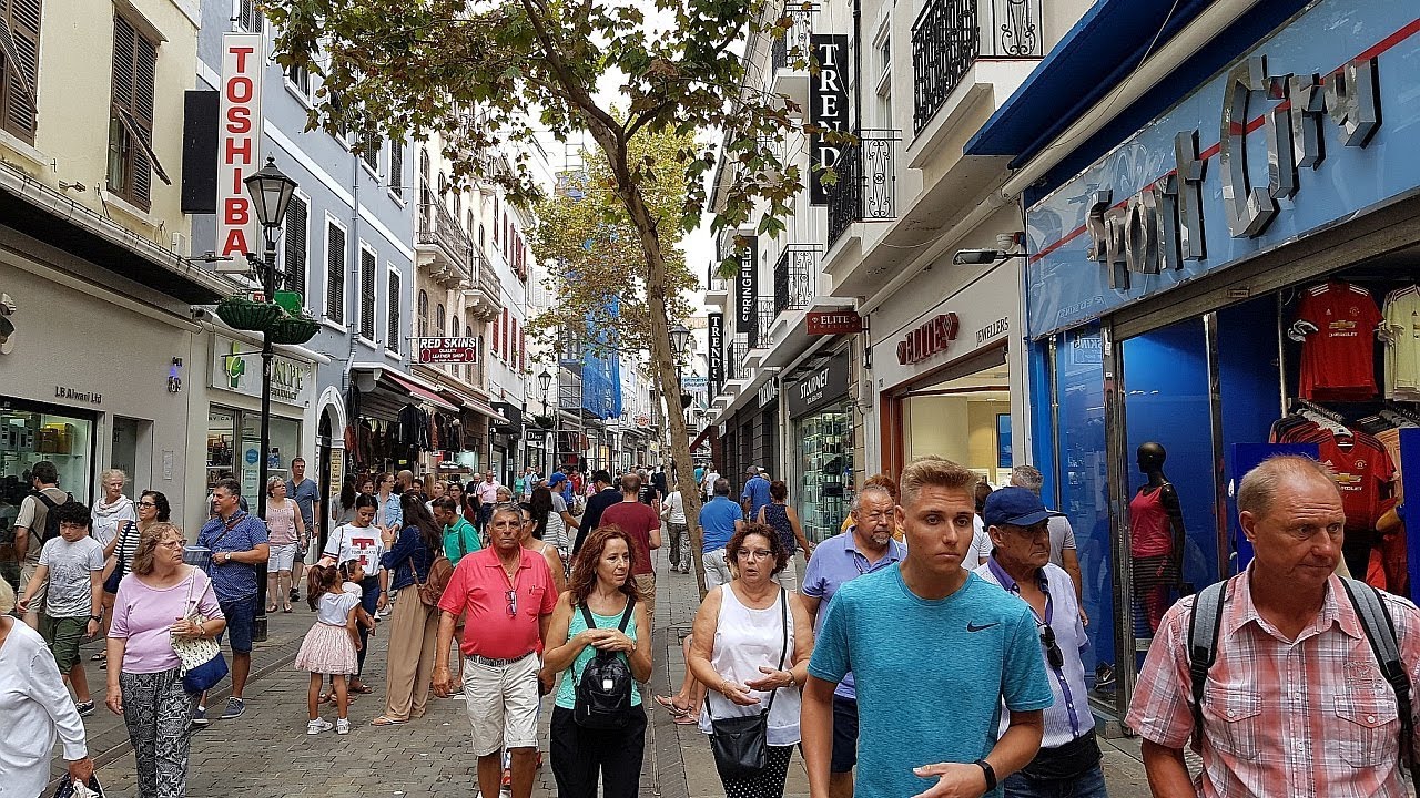 Shopping Walk on the streets of Gibraltar - YouTube