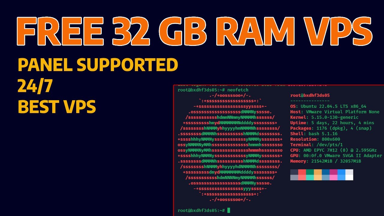 FREE 24/7 32GB RAM VPS | ALL PANEL SUPPORTED - YouTube