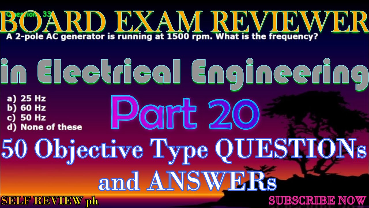 REE || Board Exam Reviewer in Electrical Engineering(50 Objective Type ...