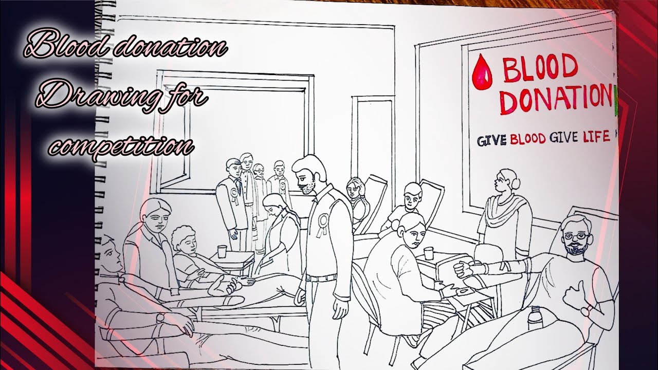 HOW TO DRAW | BLOOD DONATION DRAWING | EASY STEP BY STEP #drawing # ...