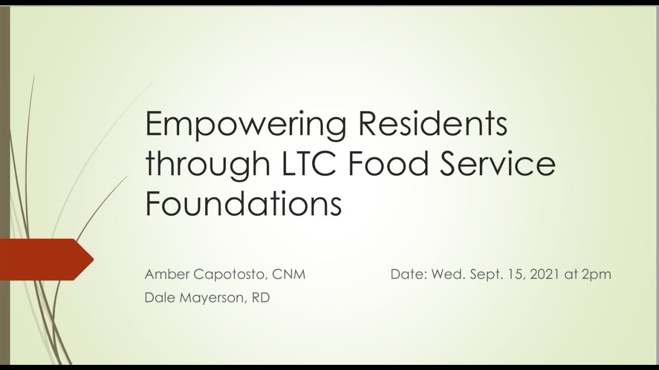 Empowering Residents through LTC Food Foundations - YouTube