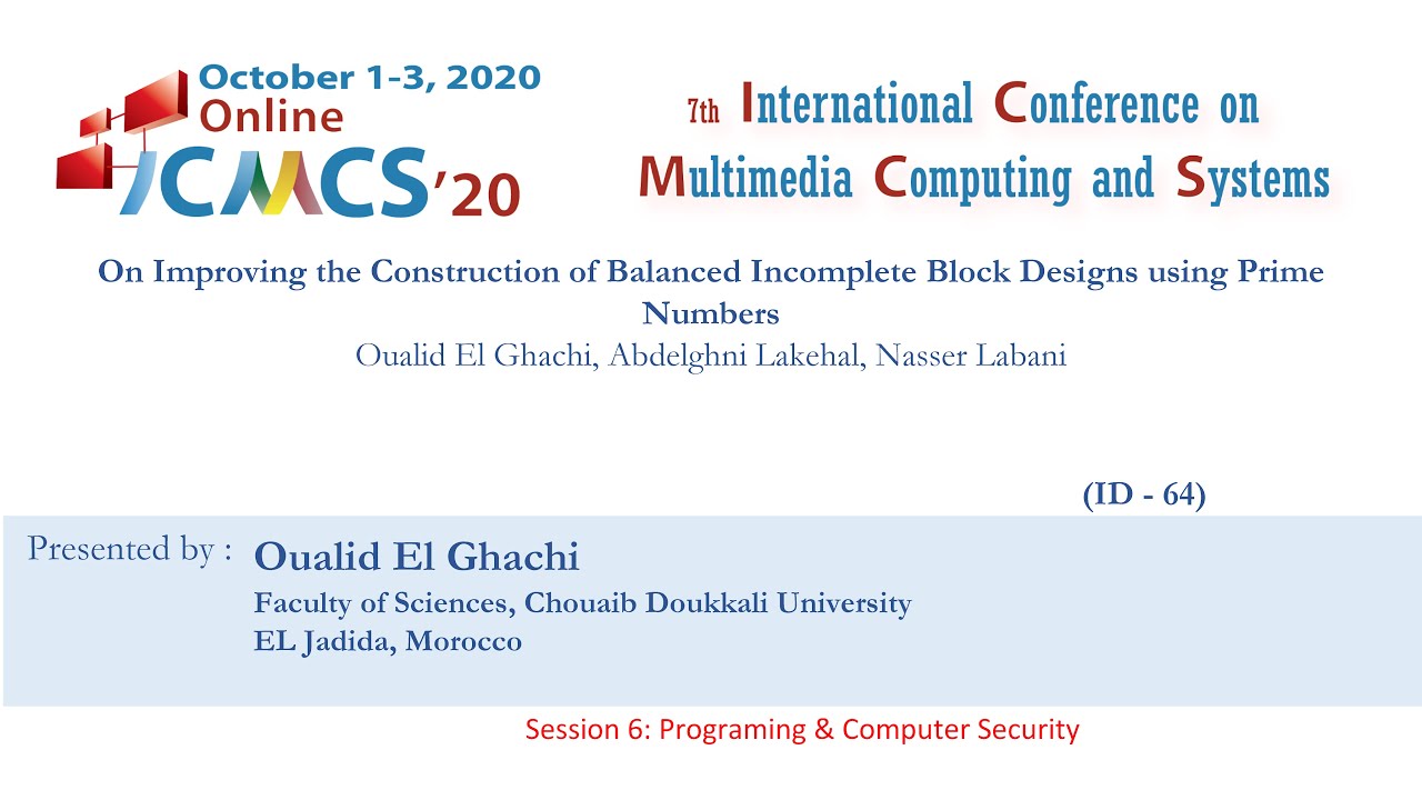 64 - On Improving the Construction of Balanced Incomplete Block Designs ...