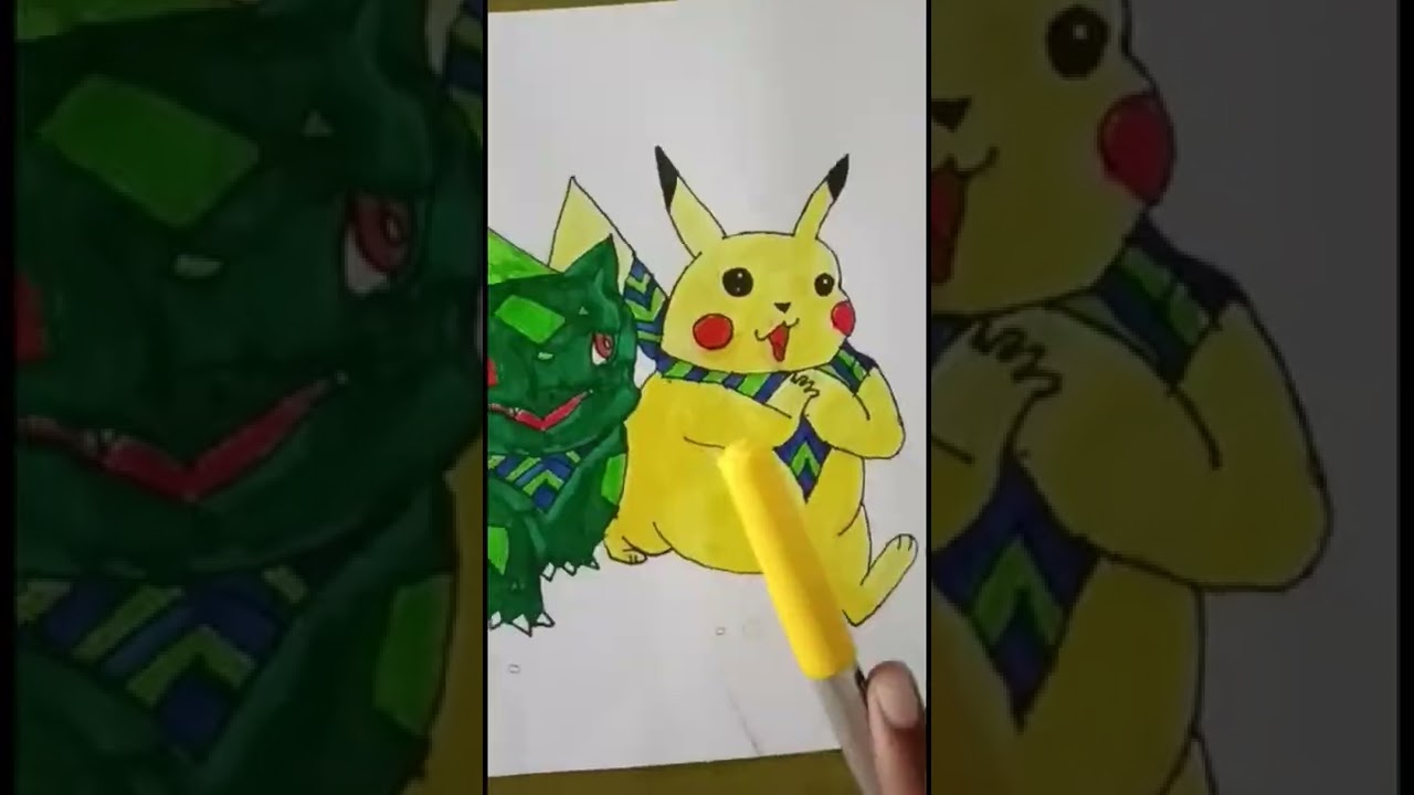 Pikachu and Bulbasaur Drwaing #shorts #art #creative #newart #painting ...