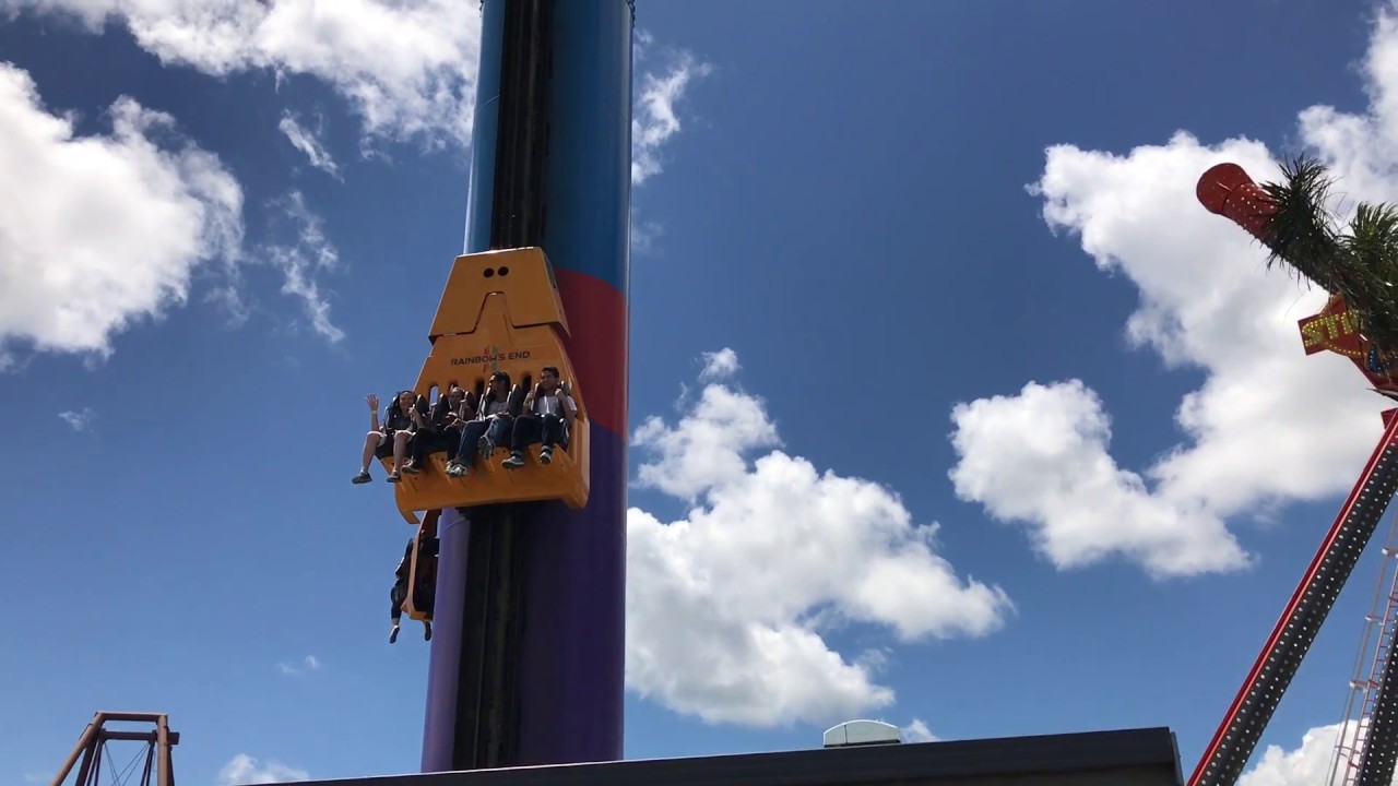 Rainbow's End: Fearfall (80 km/h of free-falling just in seconds) - YouTube