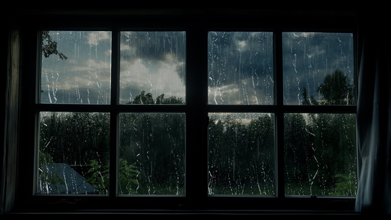 Sleep well all Rainy Day | Rain Thunder Window - YouTube