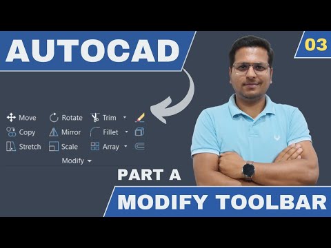 AutoCAD 2024 [Hindi] | Modify Toolbar : Part 1 | Autocad Tutorials For Beginners In Hindi - YouTube