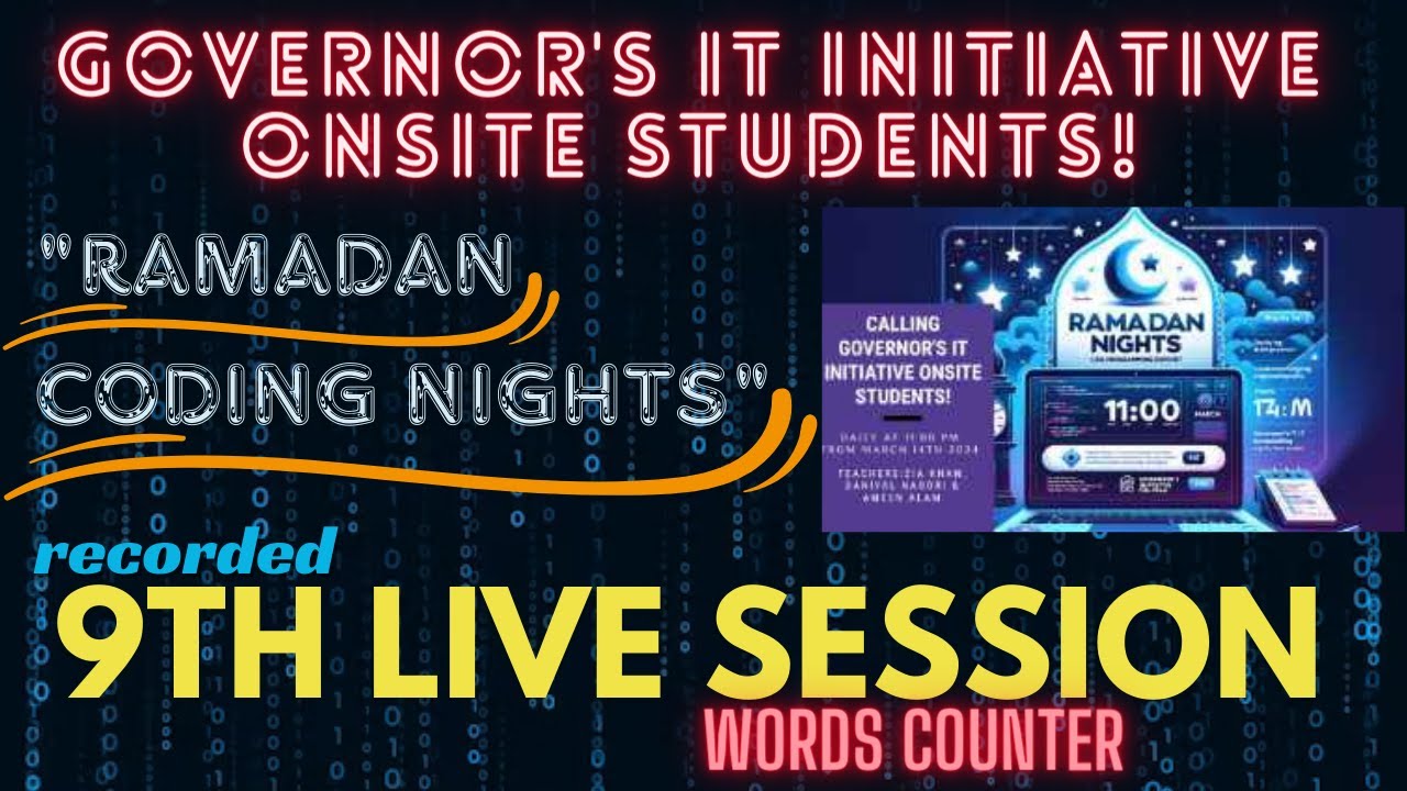 9th Live Session complete lecture | Ramadan Coding Nights | Recorded ...
