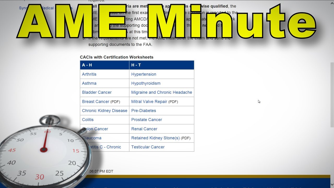 AME Minute: CACI Worksheets Speed Up Medical Certification - YouTube