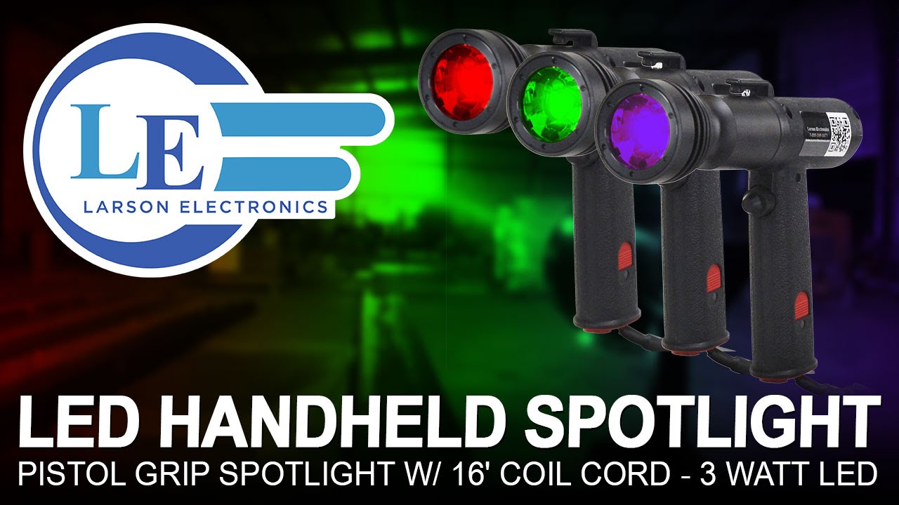 LED Handheld Spotlight - Pistol Grip Spotlight w/ 16' Coil Cord - 3 ...