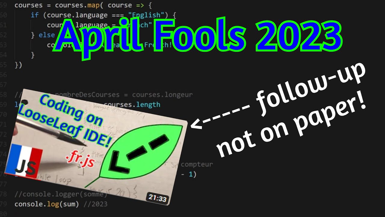 ASMR | follow-up for April Fools 2023 French JavaScript coding video ...