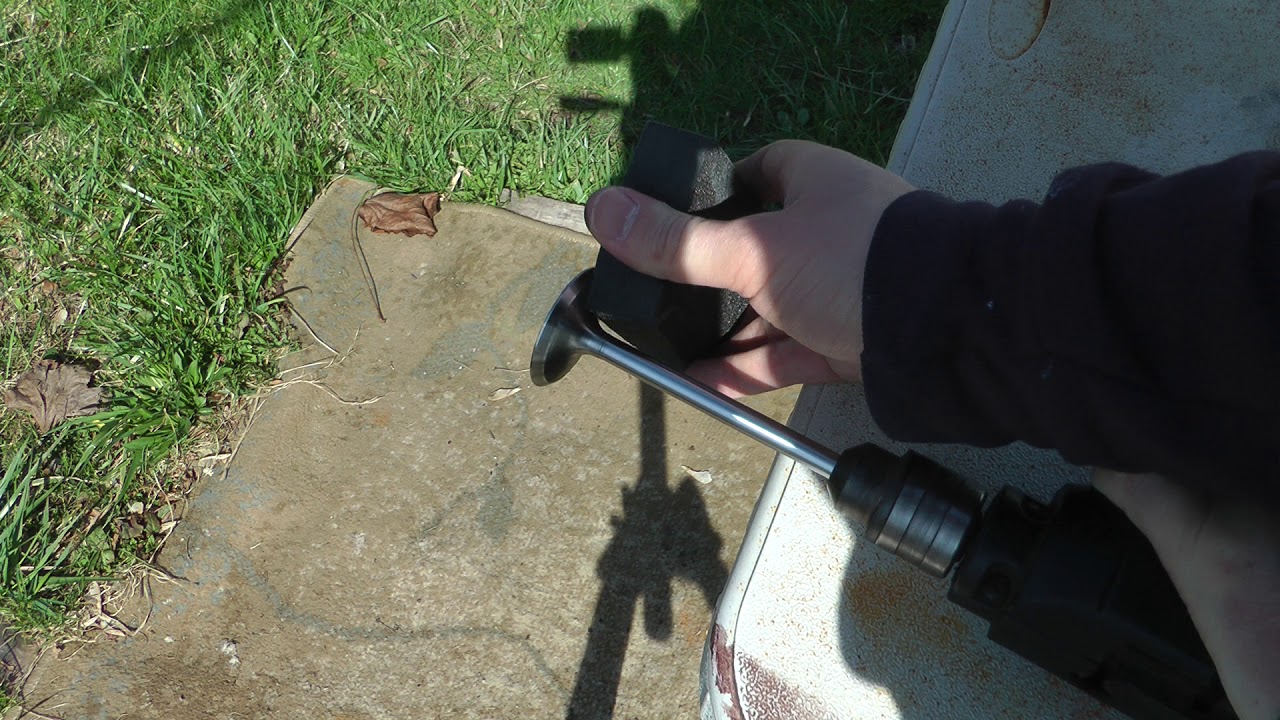 Back cutting valves for Ford 302 with a power drill - YouTube