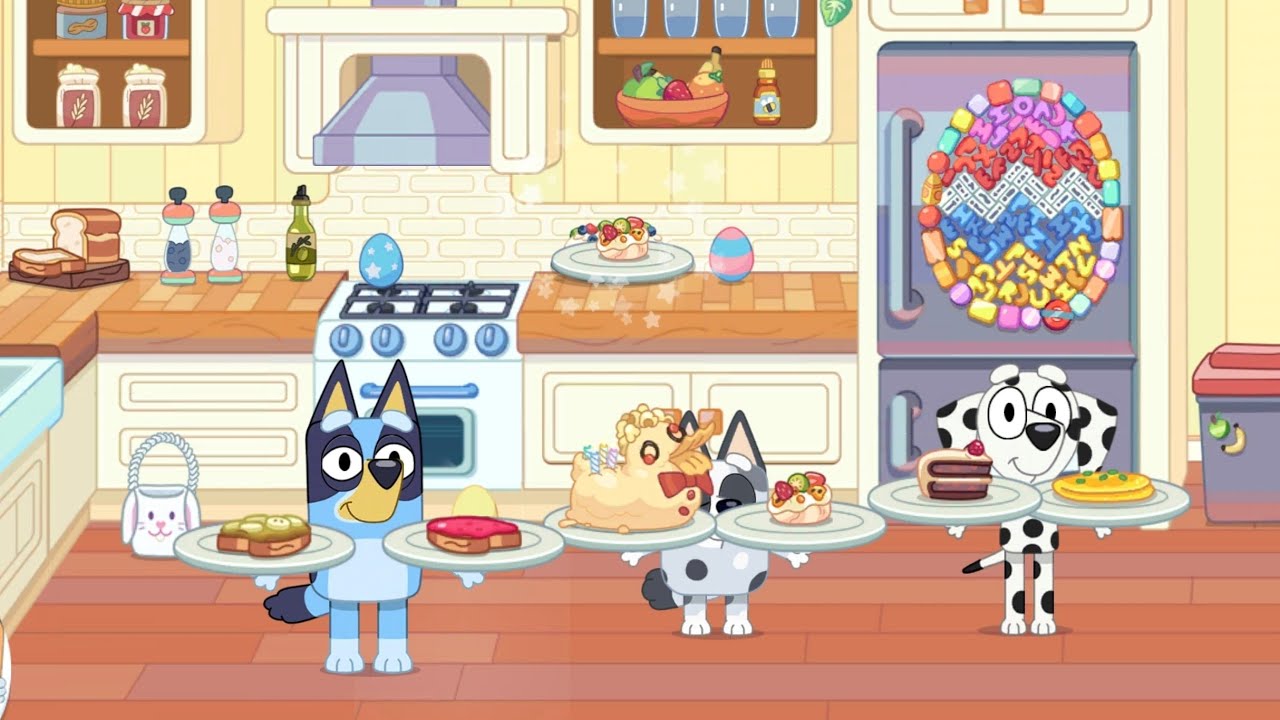 Bluey, Muffin and Chloe Huge Dinner Meal Of Easter Sunday || Bluey Let ...
