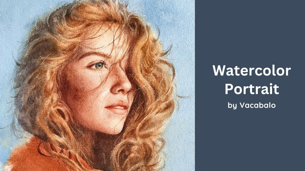 How to paint soft hair in watercolor - Watercolor portrait painting ...