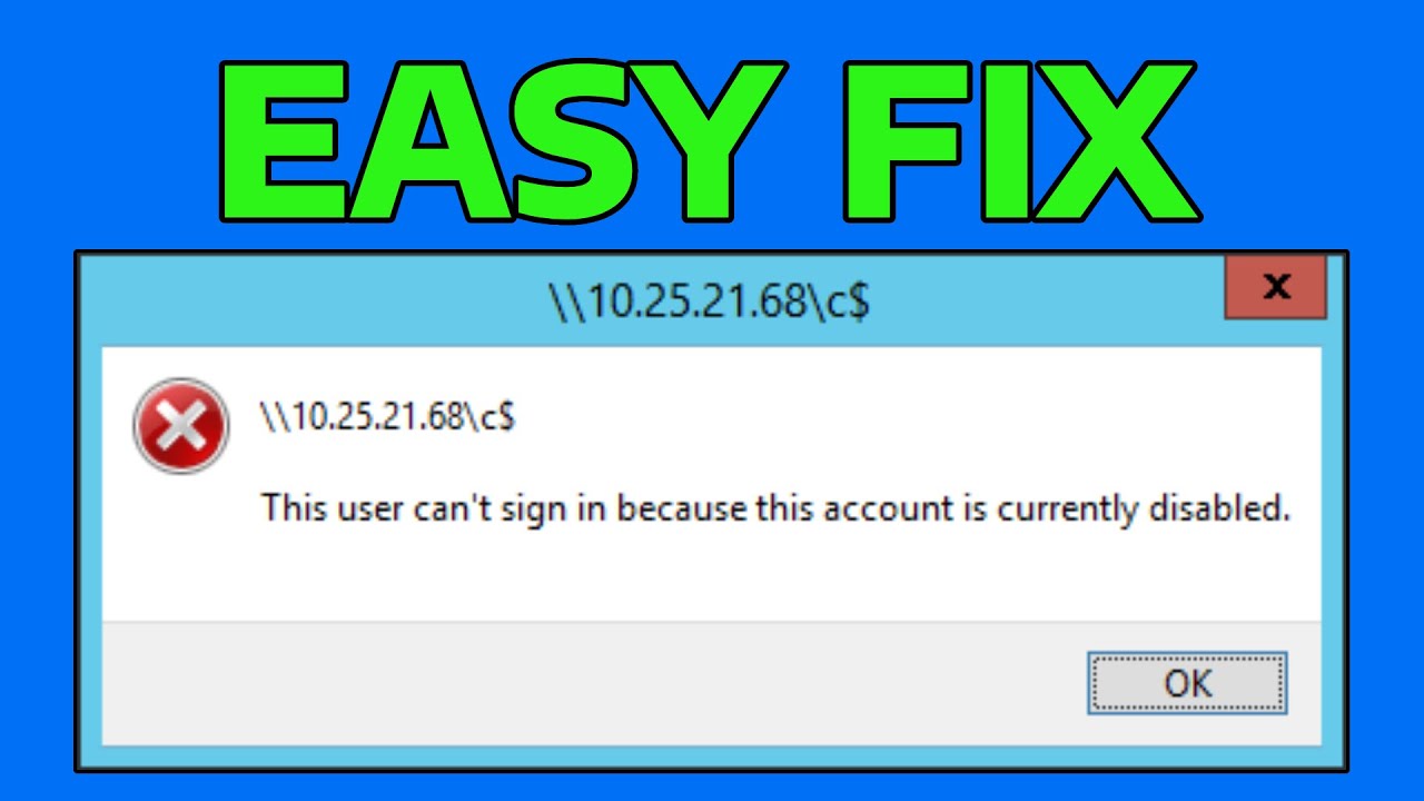 How To Fix This User Can't Sign in Because This Account is Currently ...