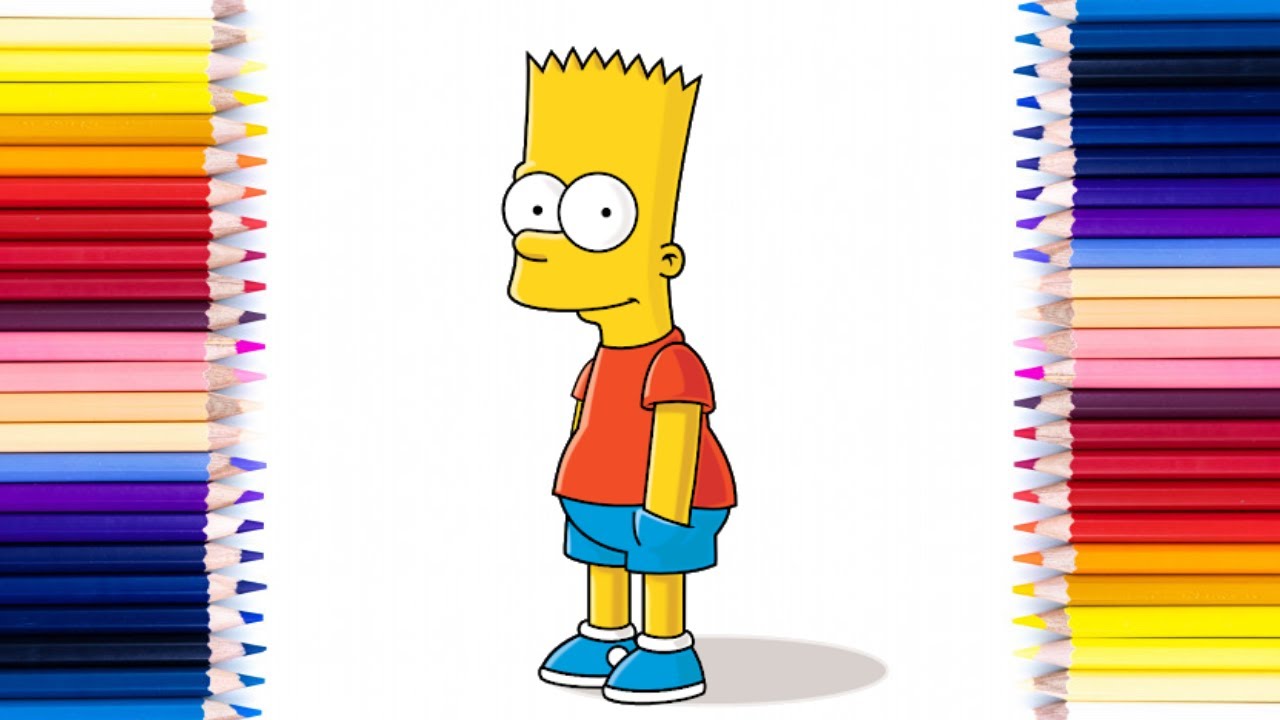 Tracing the Simpsons, Bart Simpson #3 🛹 | Tracing Videos For Kids ...