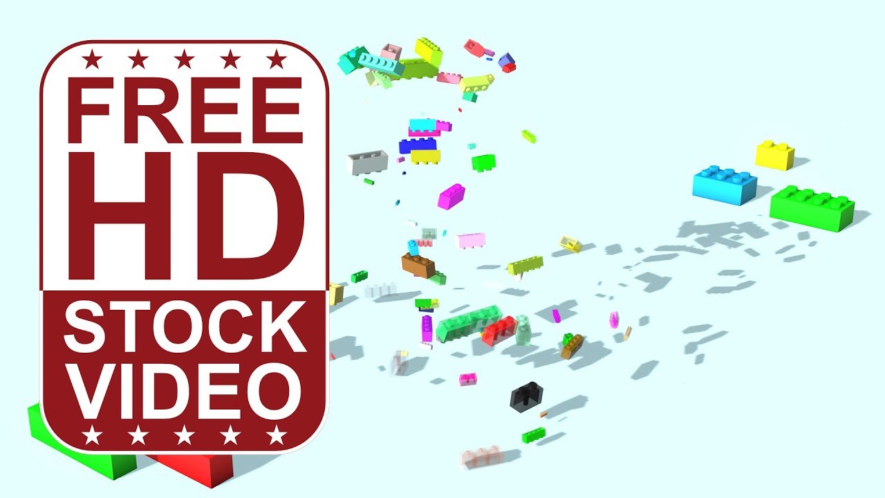 Free Stock Videos – colorful lego bricks falling and bouncing on white ...