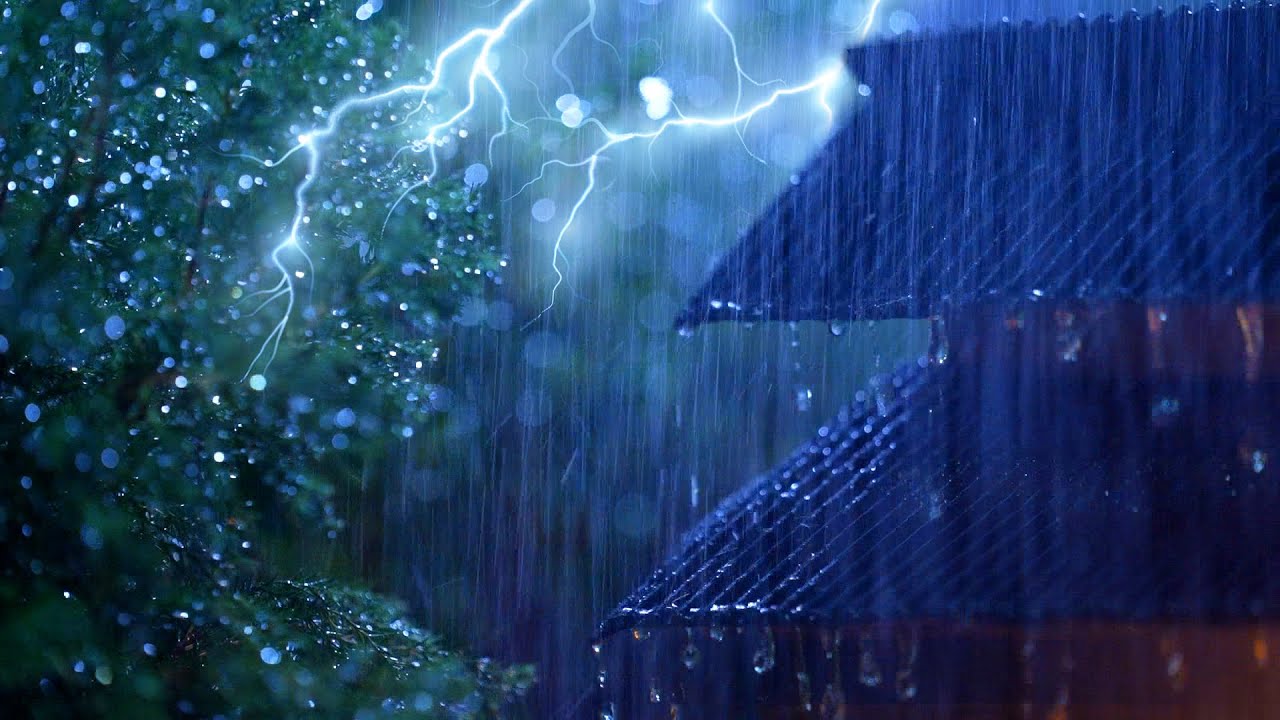 Heavy Rainstorm & Very Strong Thunder Sounds with Heavy Rainstorm ...