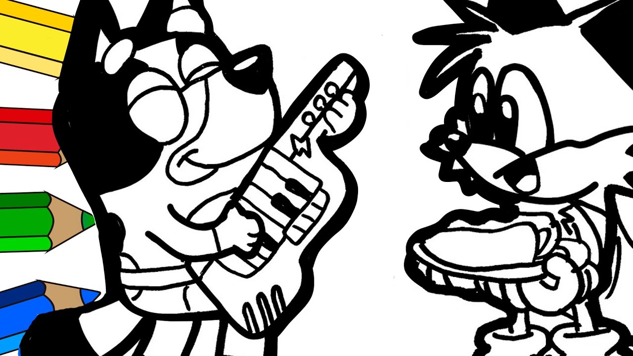 Drawing Bluey's Birthday Party Surprise and SONIC and MilesTales 🥳How ...