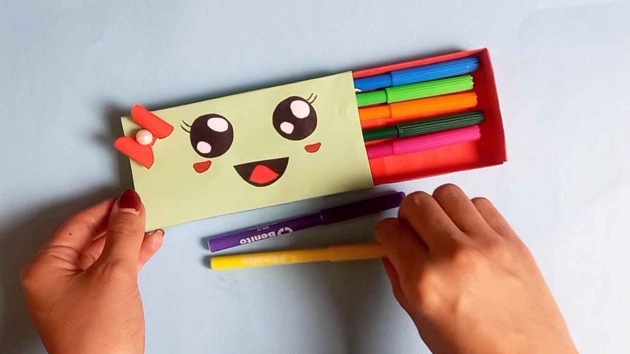 How to make a paper pencil box | DIY paper pencil box | DIY back to ...