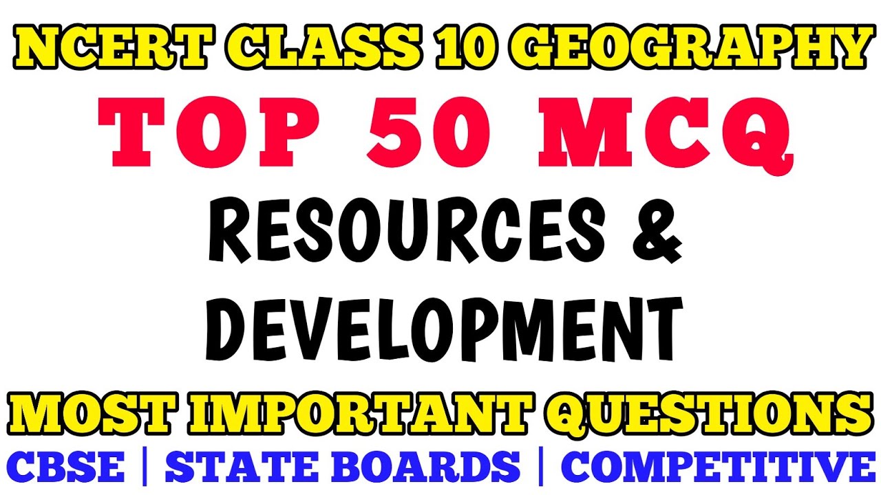 Best MCQ Class 10 Resources and Development | Ncert Geography MCQ - YouTube