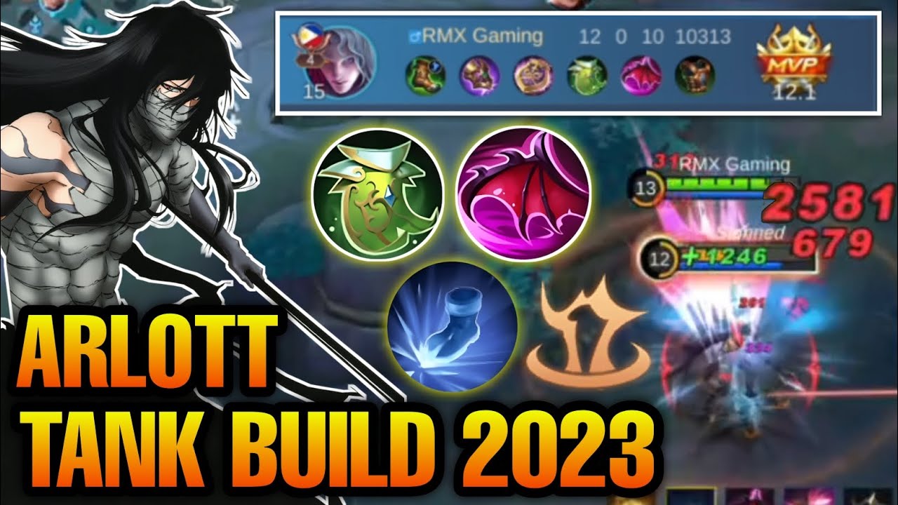 ARLOTT TANK BUILD EMBLEM ITEMS | MOBILE LEGENDS 2023 - YouTube