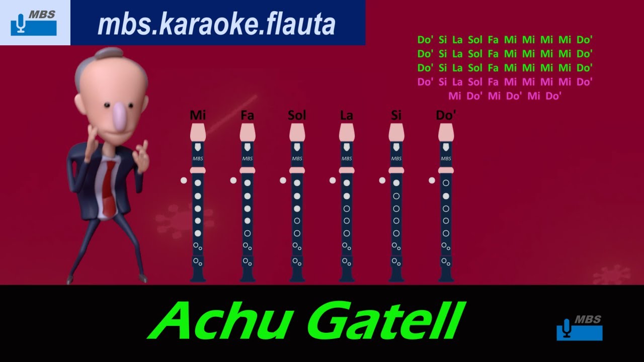 Achu Gatell Flauta Dulce Con Notas / Meme Theme / Tutorial Tipo Karaoke ...