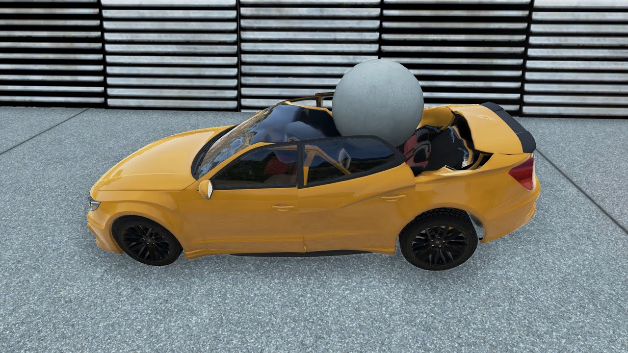 Concrete Balls Crash Test vs Cars - BeamNG.drive - YouTube