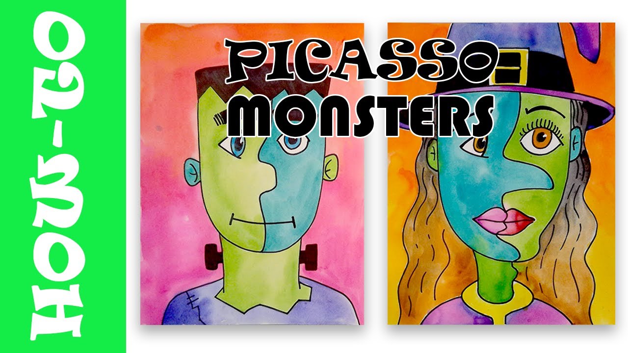 Easy Picasso Monster Drawings - YouTube
