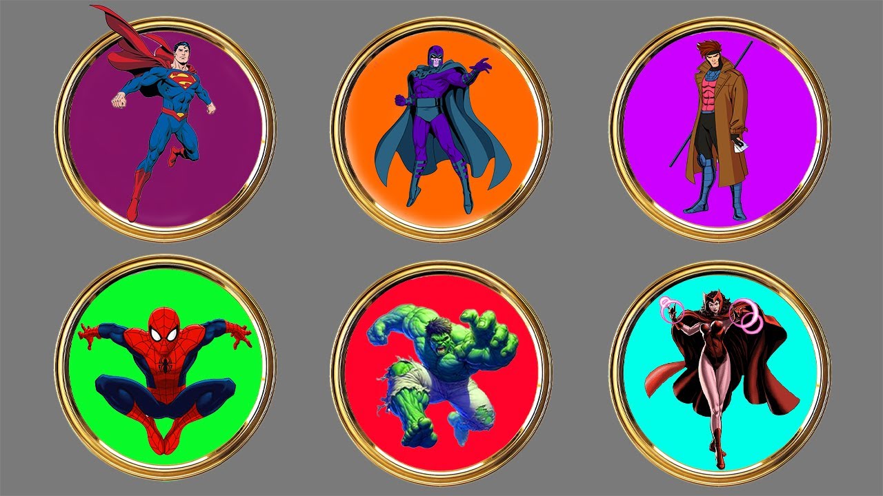 WHEEL OF SUPERHERO TEAM | AVENGERS, MARVEL, SPIDER MAN, IRON MAN, HULK ...