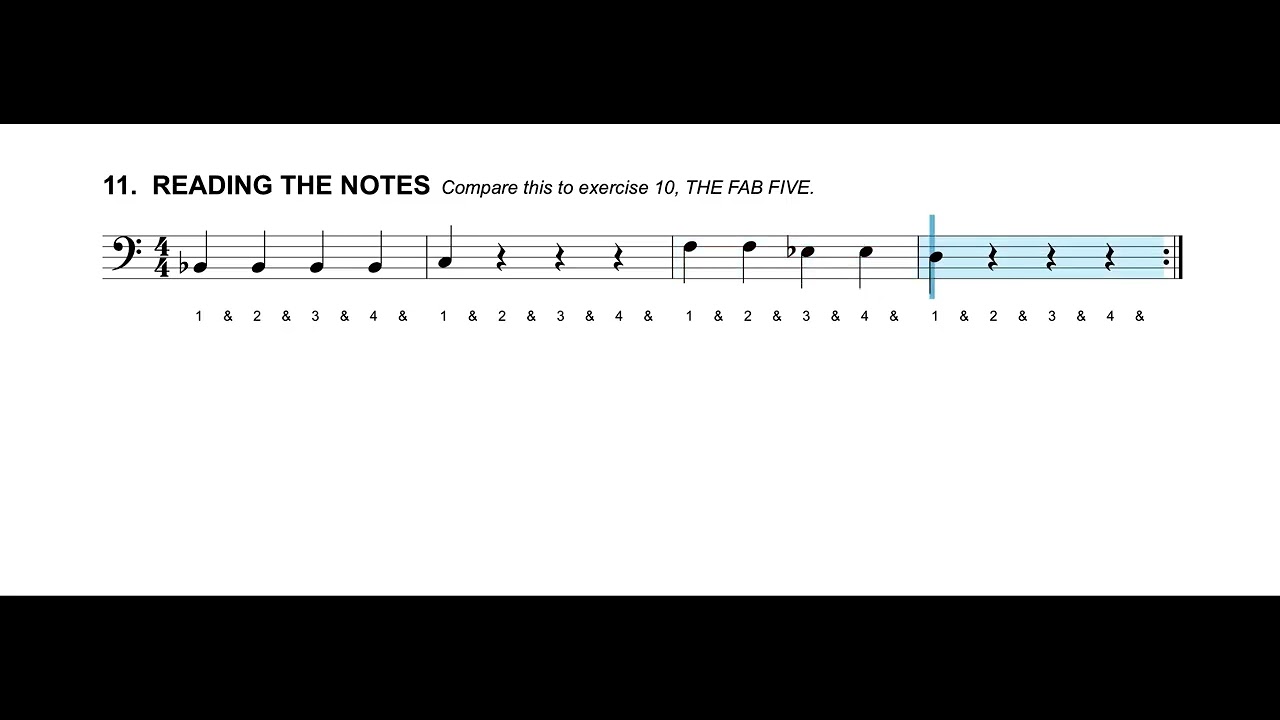 Trombone Exercise 11 (Reading the Notes) - Essential Elements Book 1 ...