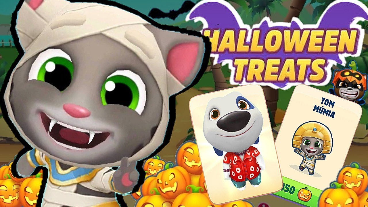 Talking Tom Gold Run Halloween Treats Event Mummy Tom vs Roy Raccoon ...