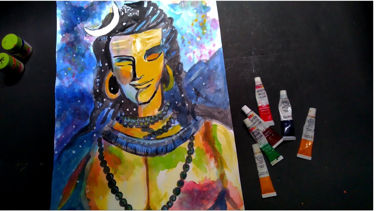 Shiv Ji Painting/Shiv Ji Drawing//Saavan Somwar Drawing/Happy Shraavn ...