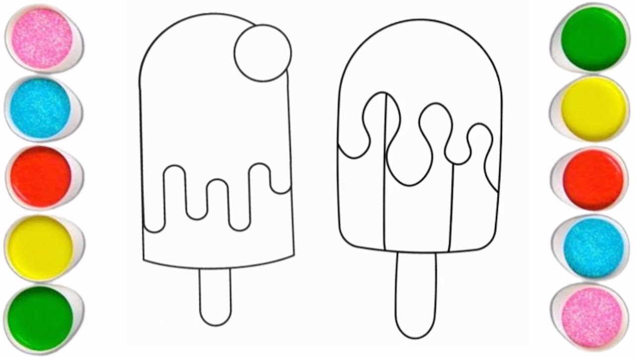 MEWARNAI ICE CREAM MELELEH - YouTube