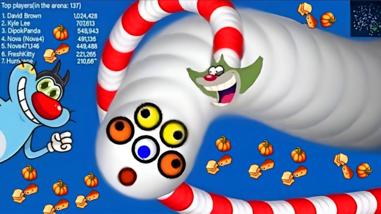 Worms zone.io Snake game Saamp Wali oggy game in Hindi voice 🤣 chop ...