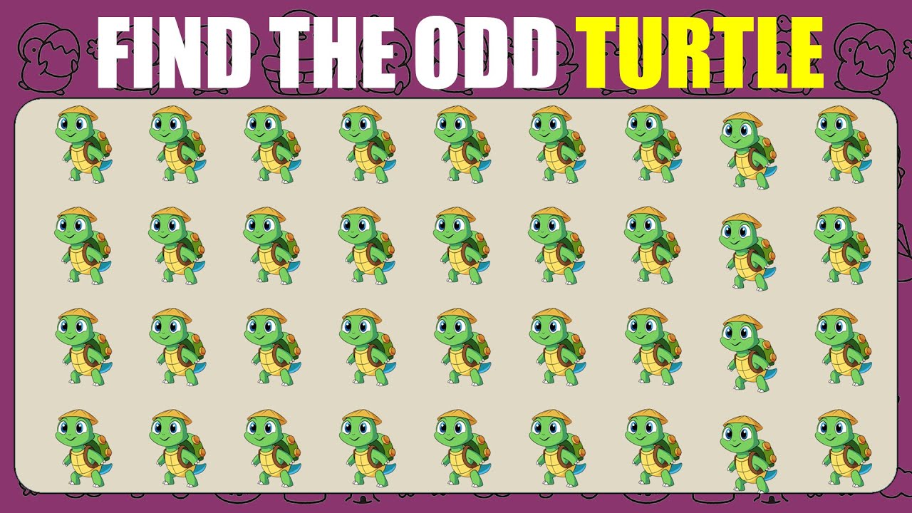 Find the ODD One Out - Find The Odd Turtle | Emoji Quiz - YouTube