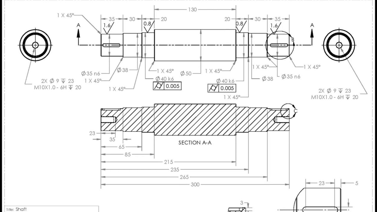 Solidworks shaft #2 - YouTube