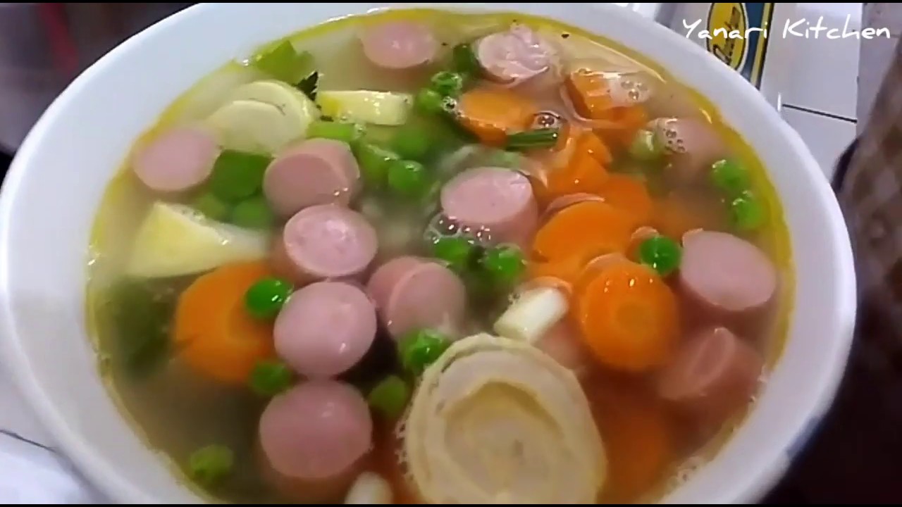 Memasak Sup Rolade Sosis Ayam | Chicken Sausage Rollade Soup - YouTube