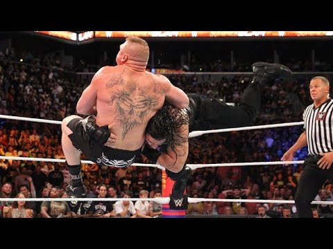 Roman Reigns Spears to Brock Lesnar