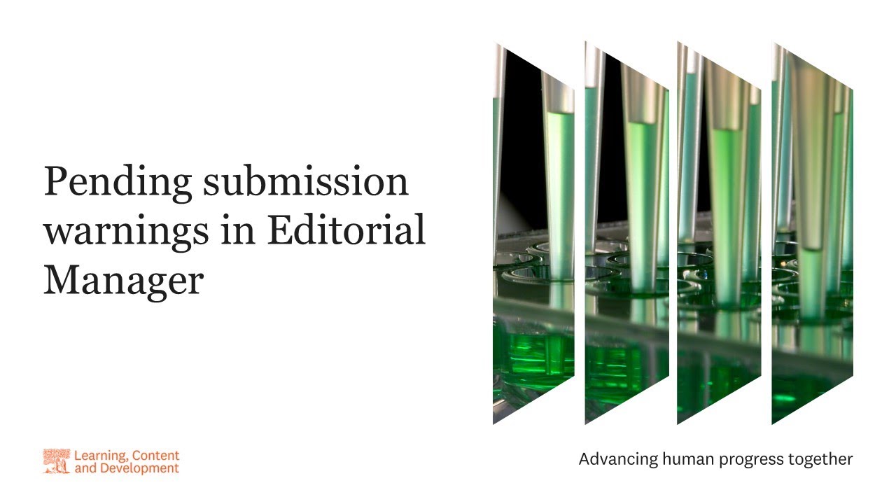 Pending submission warnings in Editorial Manager - YouTube