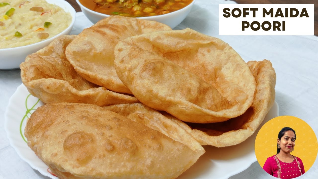 Soft & Puffy Maida Poori Recipe | हलवा पुरी के साथ खाने वाली पुरी की ...