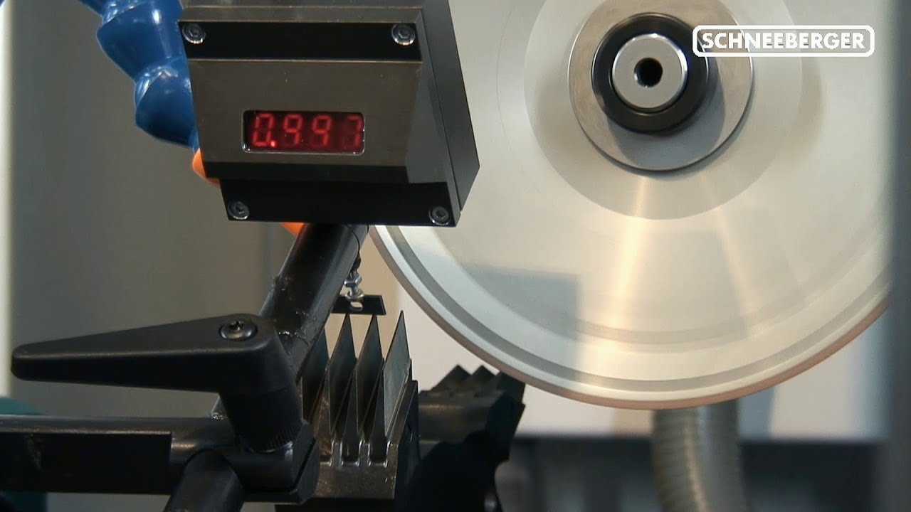 Finger Joint Sharpening on Schneeberger CNC tool grinder ARIES - YouTube