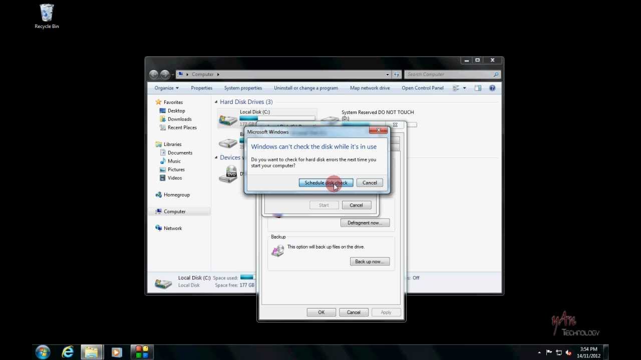 Windows 7 How to do a Disk Scan and Disk Defrag - YouTube