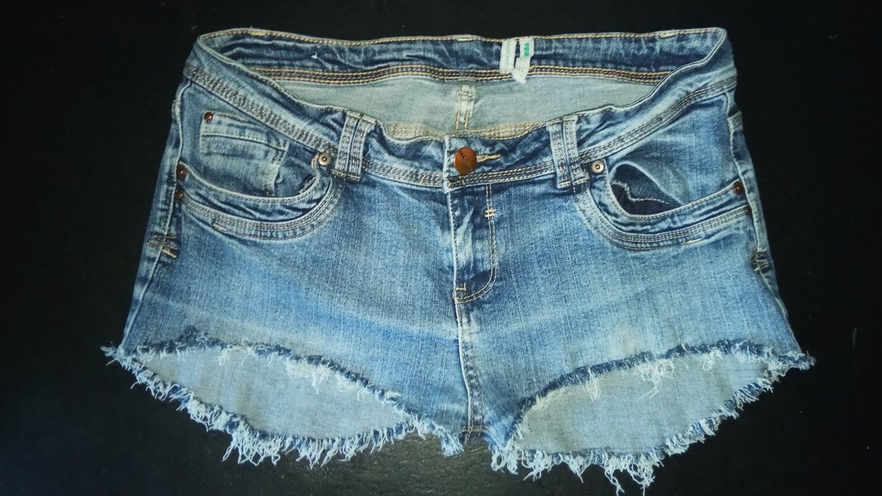 DIY / SHORTS WITH FRINGED JEANS / SHORTS JEANS FLECOS /SHORT EN JEAN ...