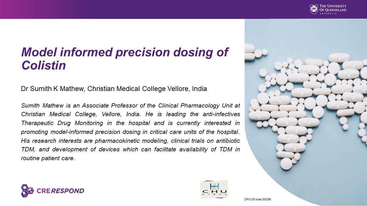 Model informed precision dosing of Colistin Dr Sumith K Mathew - YouTube