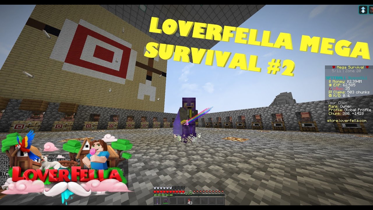 LoverFella Survival #2 Random Teleports & Villager Trading hall begins ...