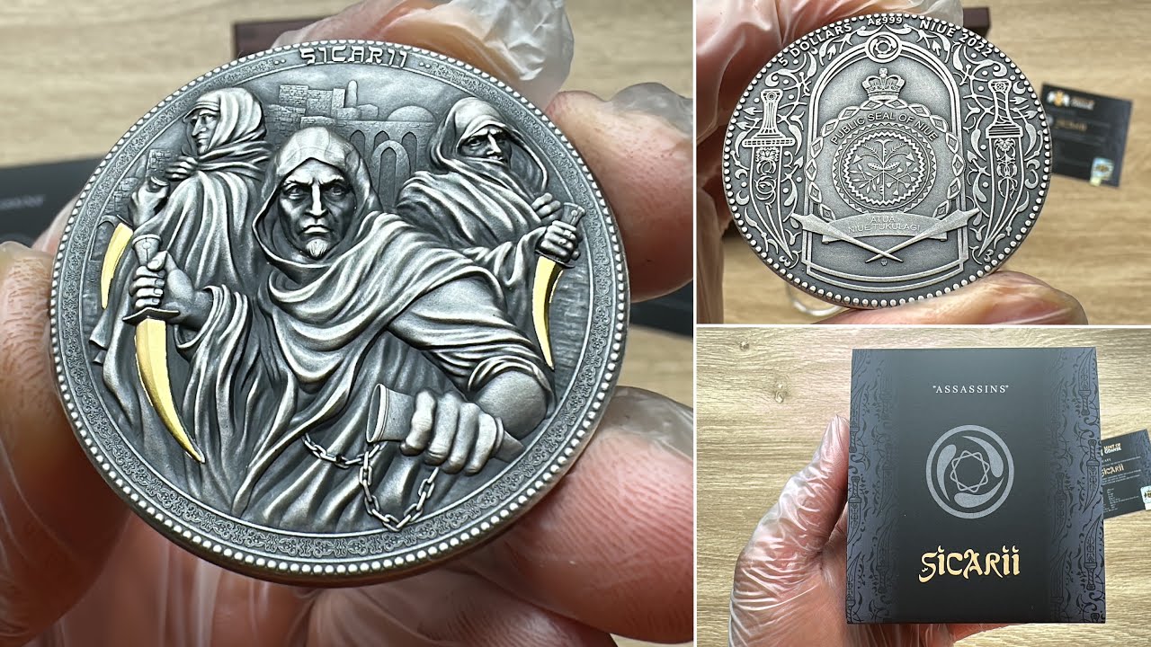 SICARII Assassins 2 Oz Silver Coin 5$ Niue 2022 - YouTube
