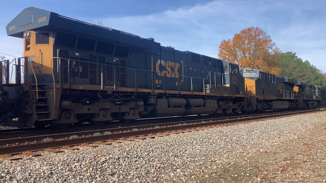 CSX 5239 Leads Triple Header CSX R651-14 Empty NB Coal Train with 390 Axles Florence SC #csx # ...