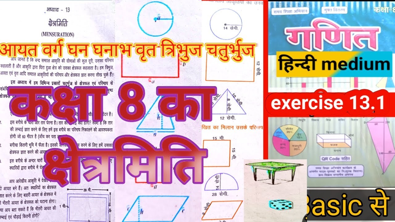class 8th ka math NCERT in Hindi medium chapter, 8 exercise 13.1 Or ...