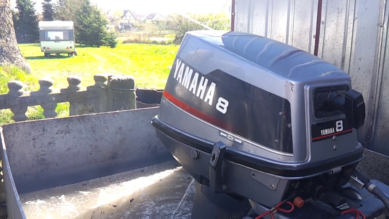 1989 Yamaha 8 hp outboard motor 2 stroke (dwusuw) - YouTube