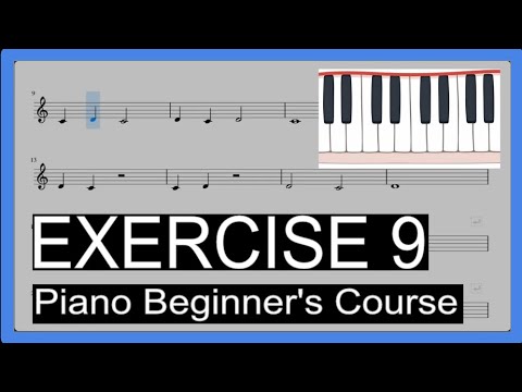 Exercise 9 - the note D - minim rests - piano beginner's course - YouTube